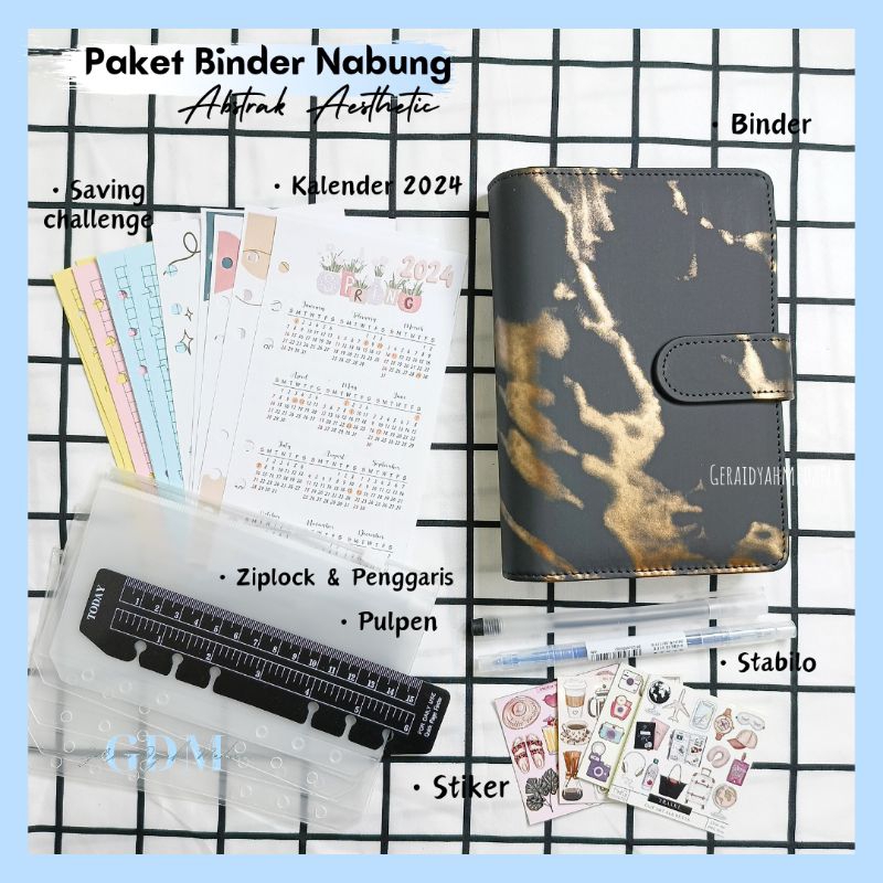 Jual Paket Binder Nabung Abstrak Aesthetic Lengkap | Shopee Indonesia