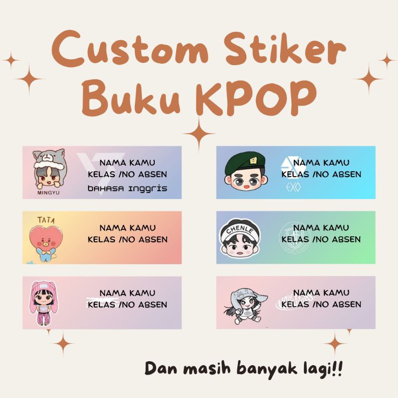 Jual Stiker/Label Buku Mata Pelajaran KPOP Simple Lucu | Murah Meriah ...