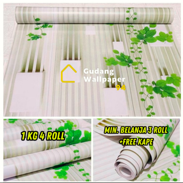 Jual (PROMO COD) Gudang Wallpaper Stiker Dinding Kamar Tidur Motif Panel Salur Kayu Vintage ...