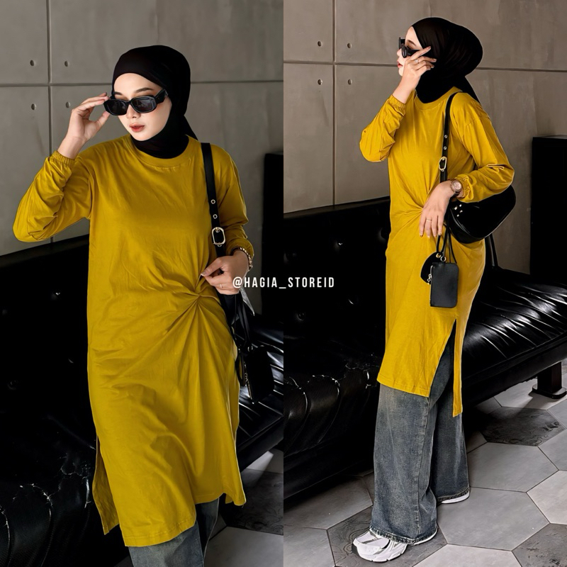 Jual Nuna Tunik by hagia | Tunik Midi Dress Kucir | Shopee Indonesia