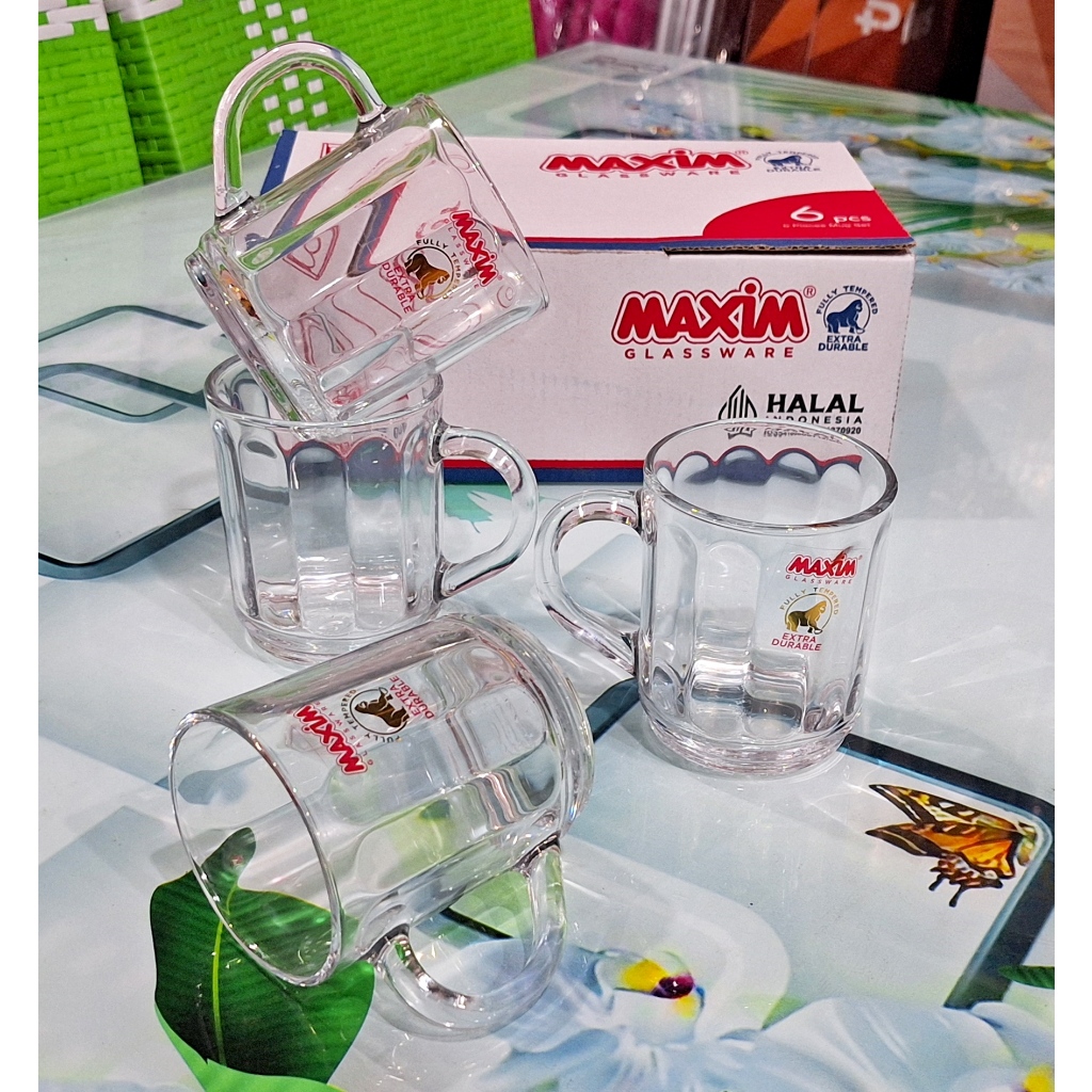 Jual Gelas Kaca Motif Cangkir Kopi 250 ML Jalusi Maxim Dus Kado Per 6 Pcs | Shopee Indonesia