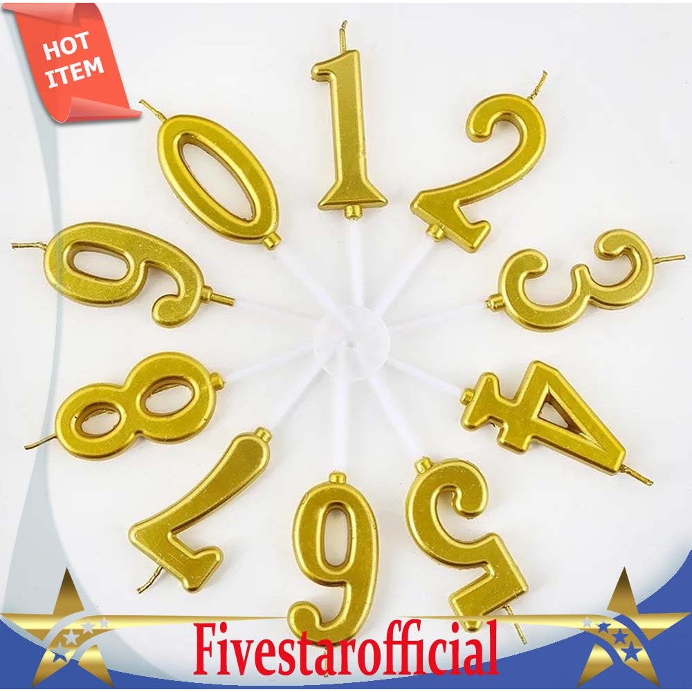 Jual Lilin Angka Gold / Lilin Ulang Tahun Emas / Happy Birthday Cake ...