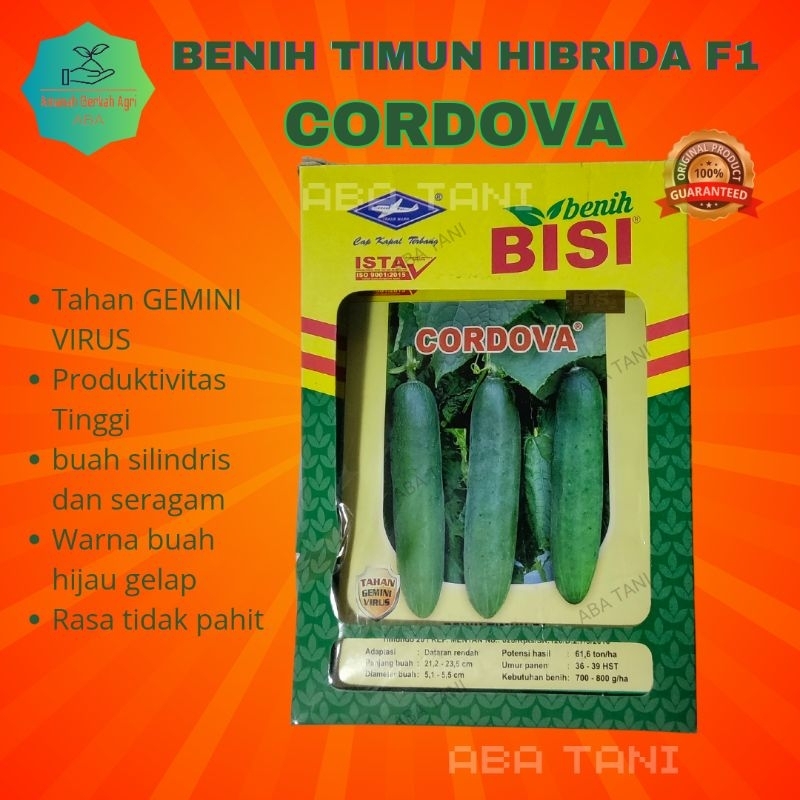 Jual Benih Timun Hibrida Tipe Besar F1 CORDOVA 10 GRAM "TAHAN GEMINI ...