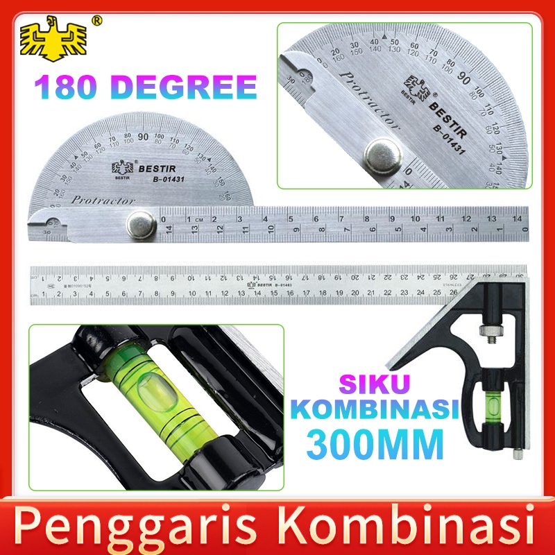 Jual Penggaris Siku L Waterpass Kombinasi Square Ruler Sudut Presisi ...