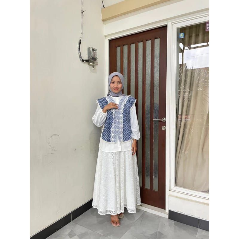 Jual VEST RENDA BATIK MOTIF CAPUNG WANITA | Shopee Indonesia