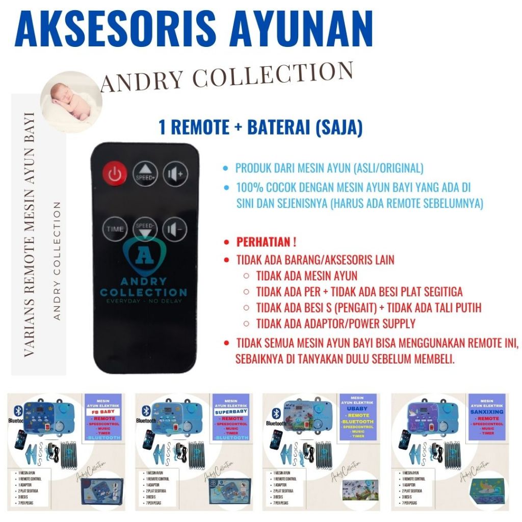 Jual REMOT Mesin Ayun Bayi 100% COCOK Merk SUPERABABY FB BABY UBABY ...