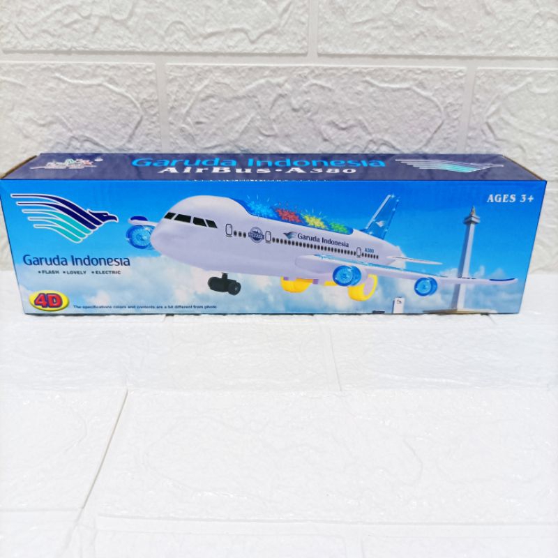 Jual Mainan Pesawat Miniatur Garuda Indonesia Air Bus A389 Musik Lampu ...
