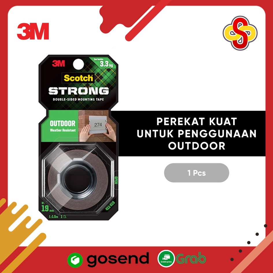 Jual Double Tape Outdoor Mounting Tape 3M 411-S19 19 MM X 1.5 M ...