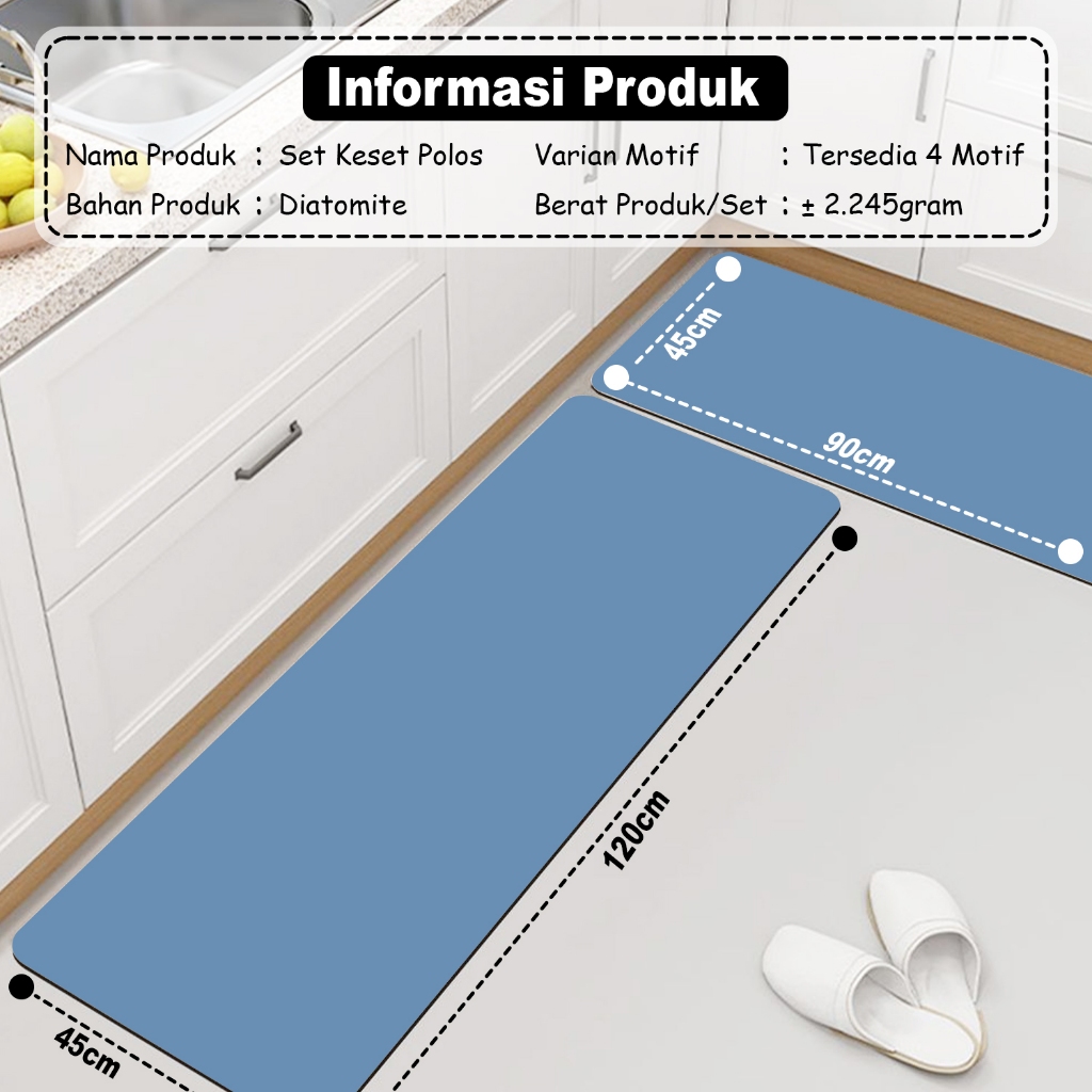Jual Set Keset Diatomite 2 in 1 Anti Slip Warna Pastel Daya Serap ...