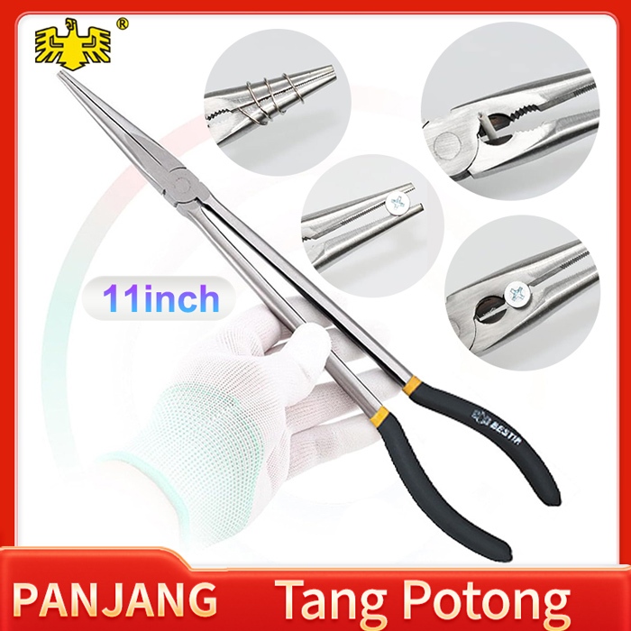 Jual Tang Jepit Hidung Panjang Lancip Ukuran 11" Long Reach Nose Pliers ...