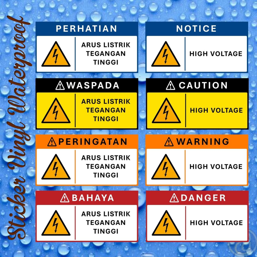 Jual ARCAmas Sticker Listrik Size 10x20 cm Stiker Tulisan Arus Listrik ...