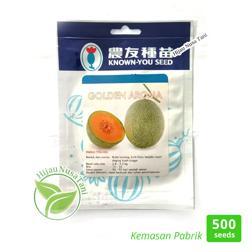 Jual Benih Melon GOLDEN AROMA F1 500 seeds Known You Seed Kemasan ...