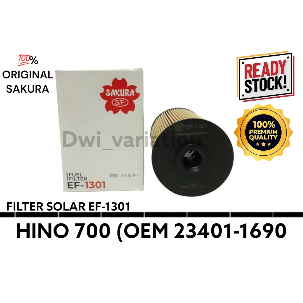 Jual FILTER SOLAR HINO 700 (OEM 23401-1690) ORIGINAL PRODUK SAKURA EF-1301 | Shopee Indonesia