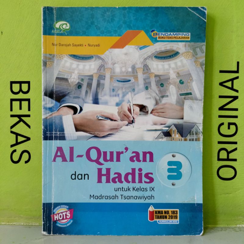 Jual Buku Al Quran dan Hadis kelas 9 IX 3 III SMP MTS Penerbit Aqila Tiga Serangkai kurikulum ...
