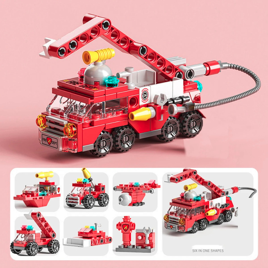 Jual Mainan Balok Susun Fire Brigade Pemadam Kebakaran 6 in 1 LEGO 142 ...