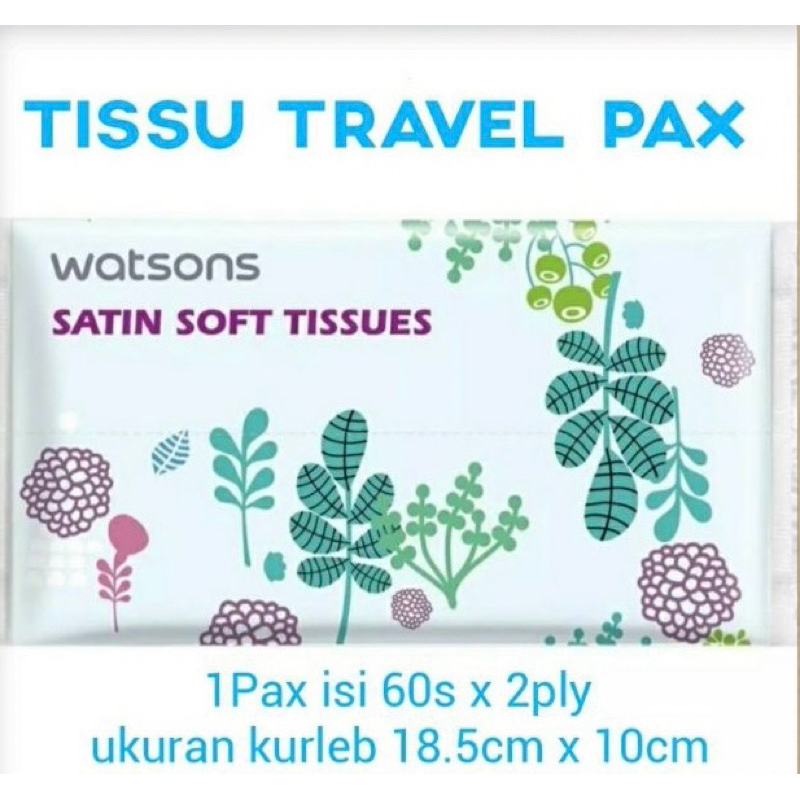 Jual Watsons tissue travel pax 60's | Shopee Indonesia