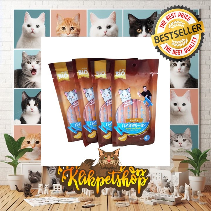 Jual Snack Kucing Bio Creamy Treats 1 pax isi 4 treasts cat food ...