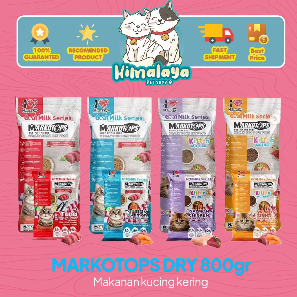Jual Makanan kucing Markotops 800gr - 1kg Dry food | Shopee Indonesia