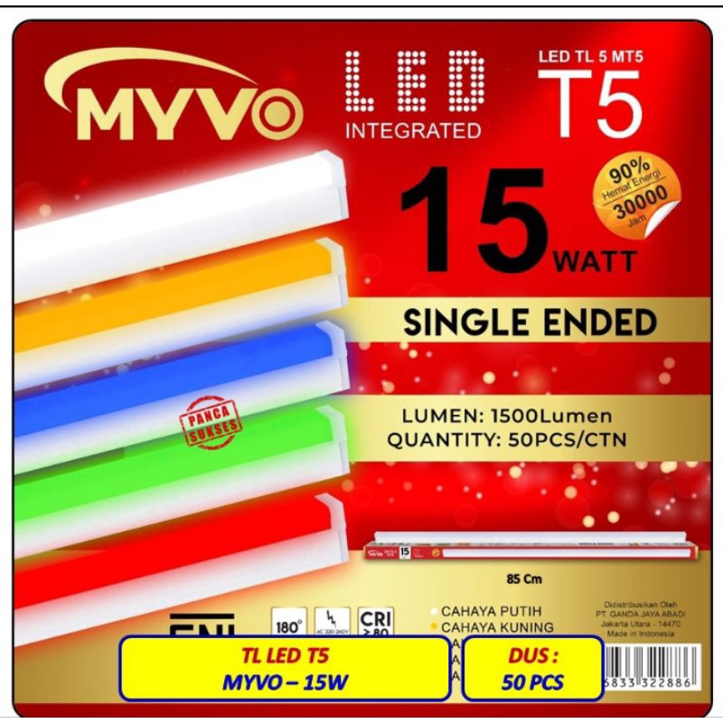 Jual Lampu Led TL T5 Single Ended 15 Watt Myvo | Shopee Indonesia