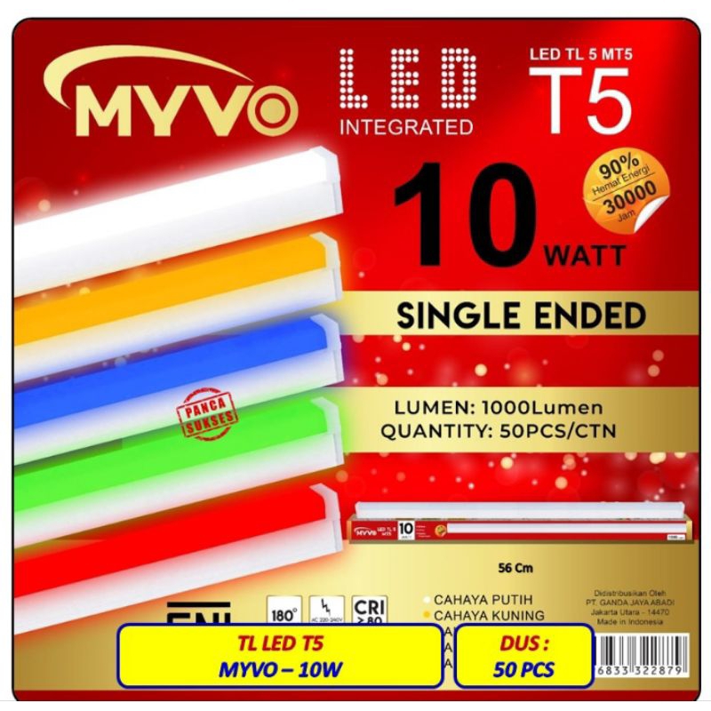 Jual Lampu Led TL T5 Single Ended 10 Watt Myvo | Shopee Indonesia