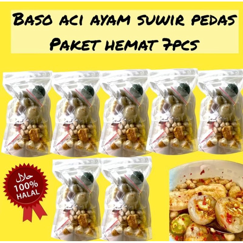 Jual PAKET BASO ACI AYAM SUWIR PEDAS 7BUNGKUS MAKANAN INSTAN food ...