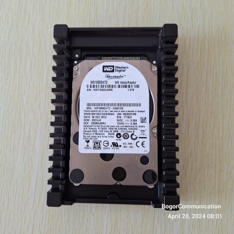 Jual Hard Disk WD VelociRaptor 1TB 10K 10.000rpm SATA HDD PC Desktop ...
