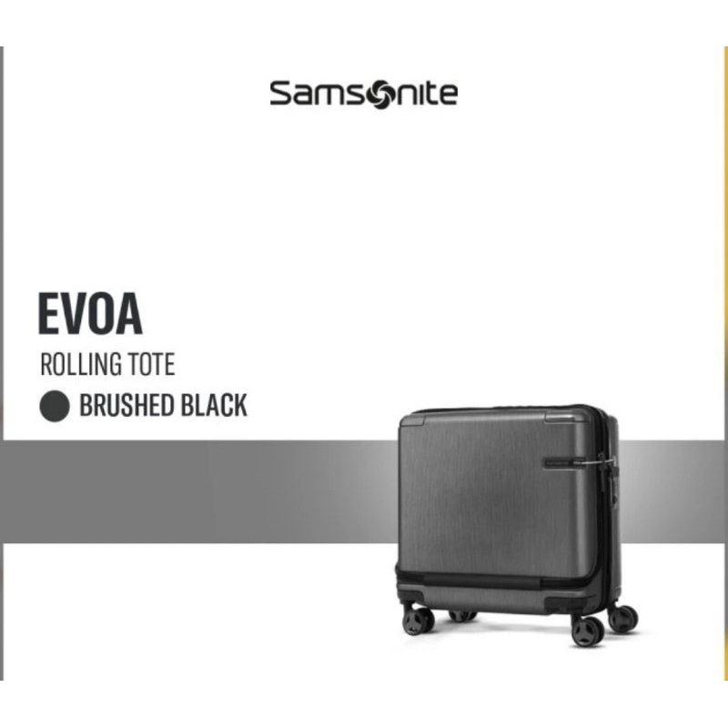 Jual Koper Samsonite EVOA Spinner Rolling Tote Cabin Pilot / 18 Inch - Black | Shopee Indonesia
