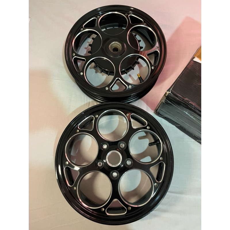 Jual VELG CNC MODEL MARUS W125 VESPA MATIC R12 BLACK GLOSSY | Shopee ...