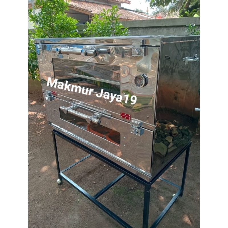 Jual oven gas stainless api atas bawah UK75x55x70cm oven roti oven gas ...