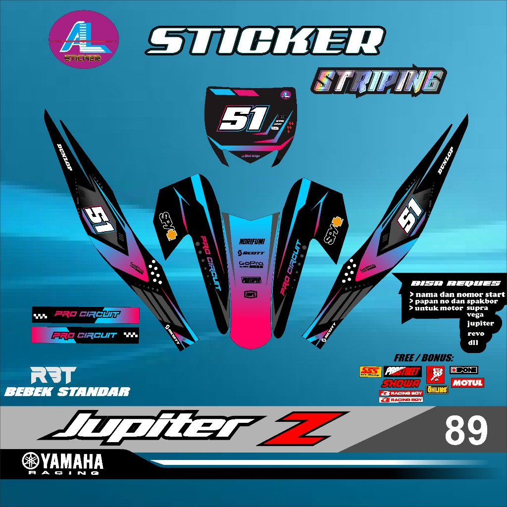 Jual Sticker SEMI DECAL fullbody RBT JUPITER Z rbt VEGA BEBEK MODIF ...
