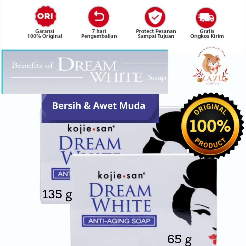 Jual (BPOM) KOJIE SAN DREAM WHITE Anti aging soap 65g/135g, Sabun Cuci ...