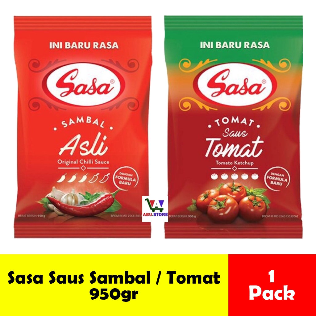 Jual Sasa Saus Sambal / Tomat Kemasan Pack atau Refill isi 950gr ...