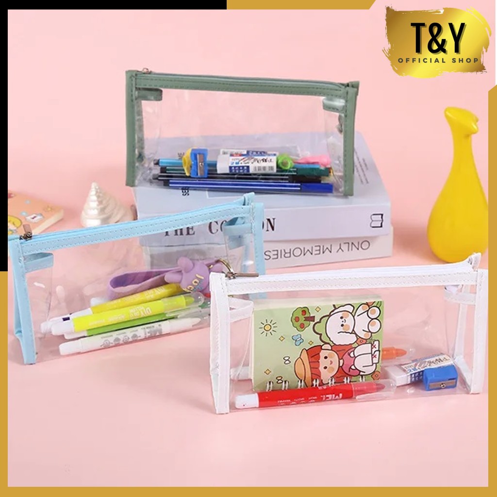 Jual T&Y Kotak Pensil Transparan Multifungsi Tempat Pensil Bening ...