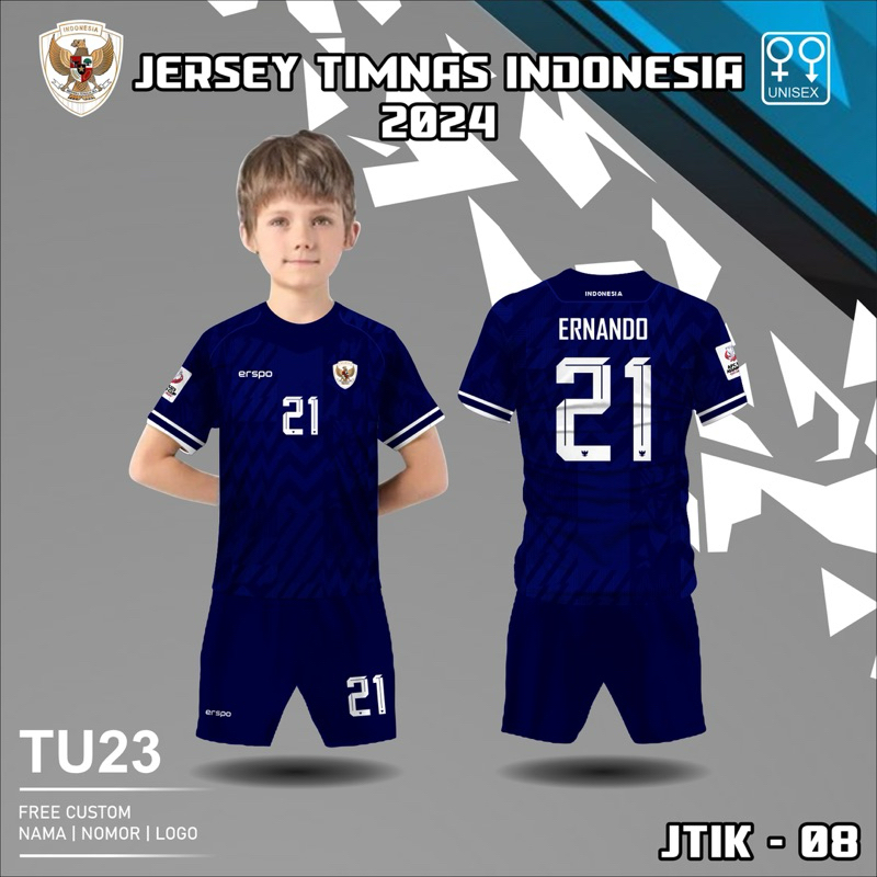 Jual Setelan Jersey anak kiper timnas indonesia terbaru baju kaos bola piala asia U23 2024 free ...