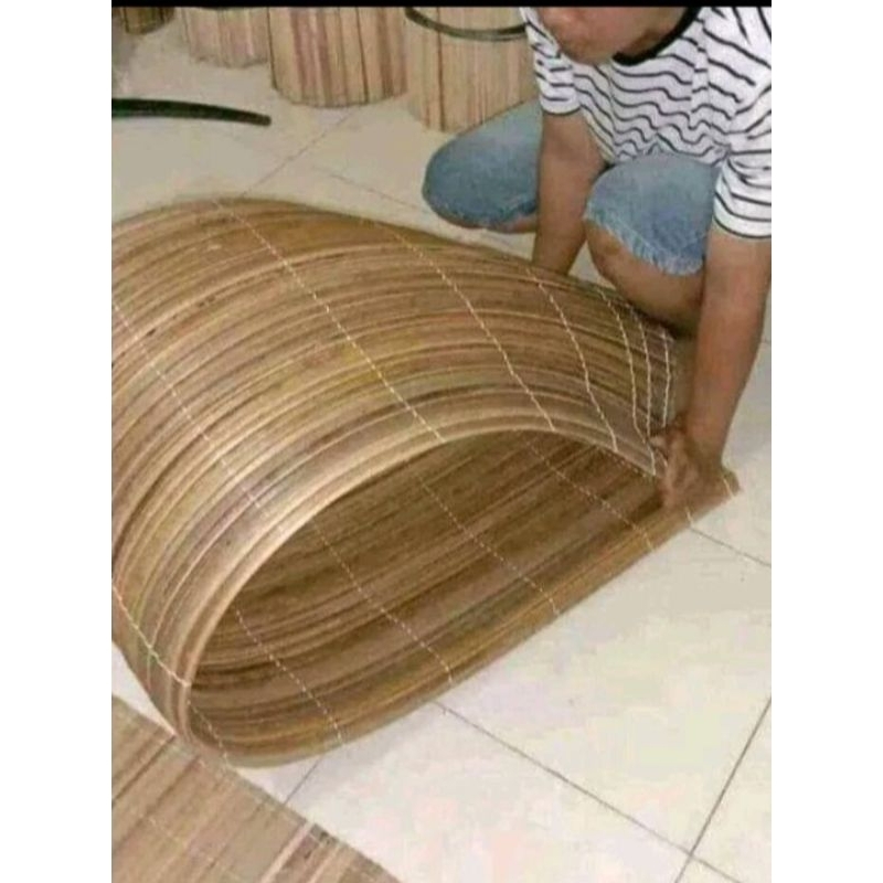 Jual Tirai kerey Rotan outdoor Ukuran 2x2 meter lengkap tali penggulung ...