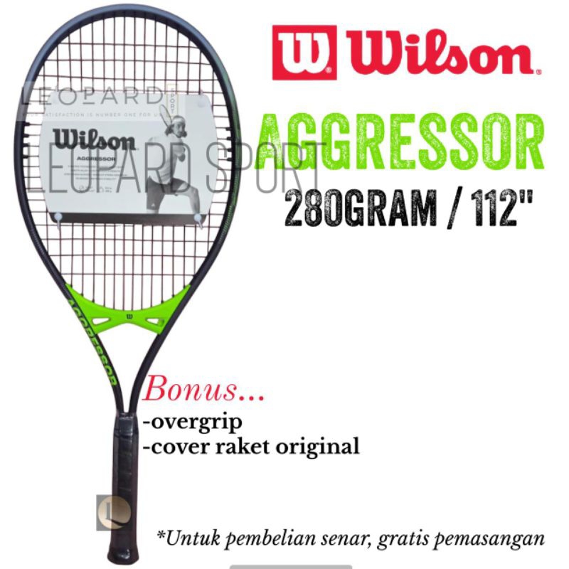 Jual Raket Tenis Wilson Aggressor 112" 280g / Tennis Racket | Shopee ...