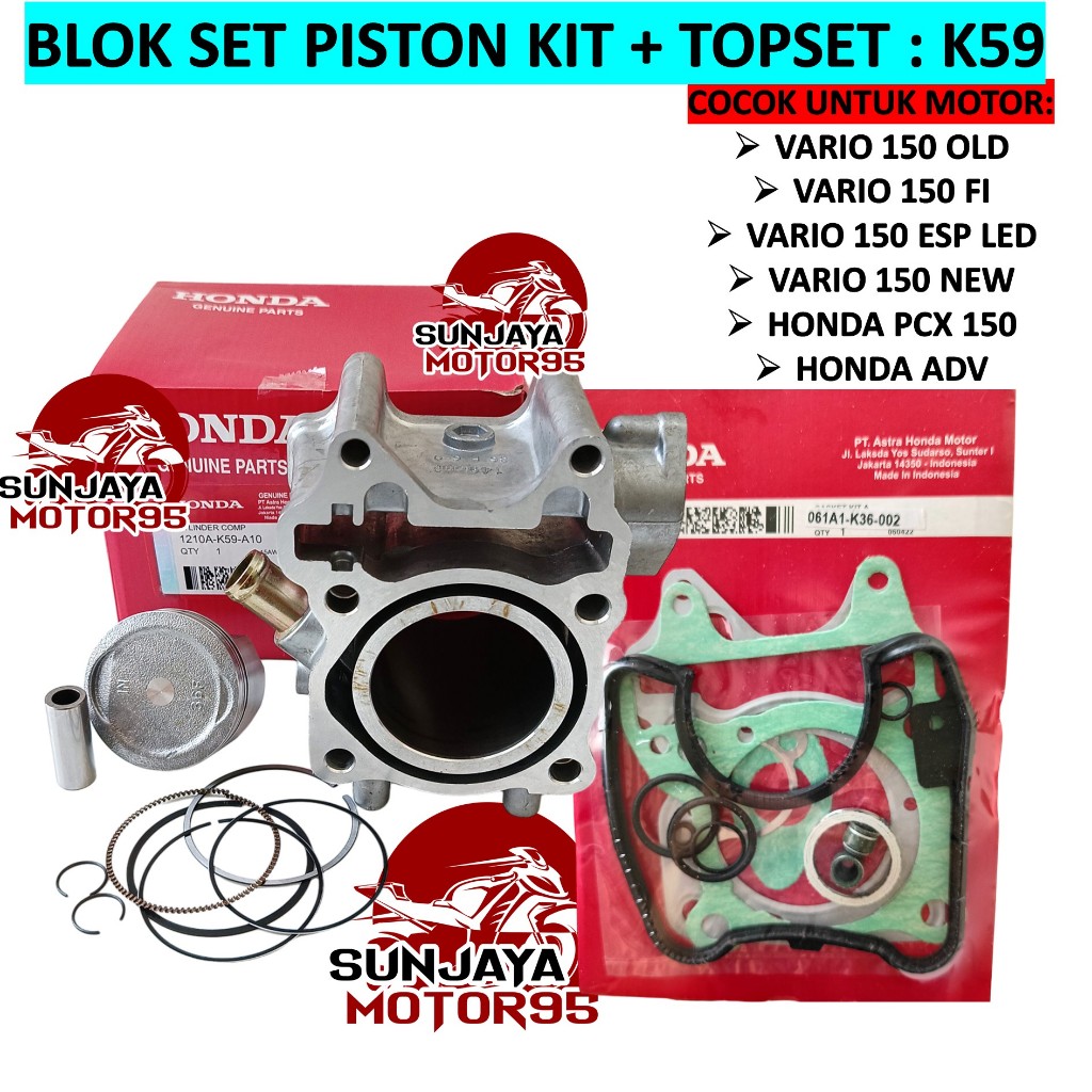 Jual Blok Seher K59 Komplit Isi Piston Kit Honda Vario 150 eSP FI Led - PCX 150 - Honda ADV ...