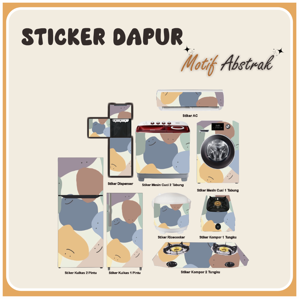 Jual Stiker Sticker Kulkas, Kompor, AC Mesin Cuci, Dispenser Motif ...