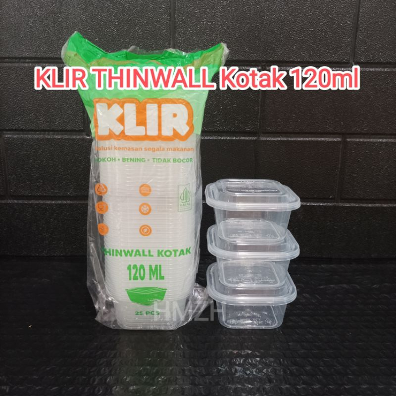 Jual THINWALL KLIR 120 ML SQUARE MINI - ( 120ML SQ Mini ) - ISI 25 Set ...