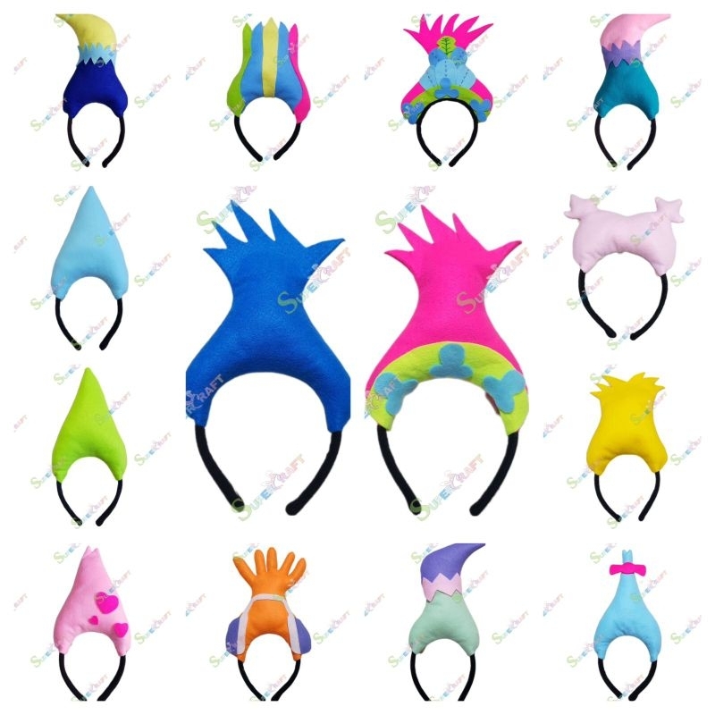 Jual Bando Trolls Karakter Poppy Branch Bridget Harper DJ Suki Smidge ...
