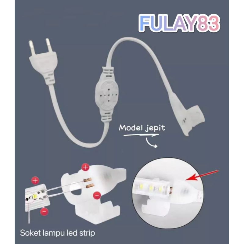 Jual Socket Colokan Strip Lampu 3528/5050 220V Adaptor Lampu Strip ...
