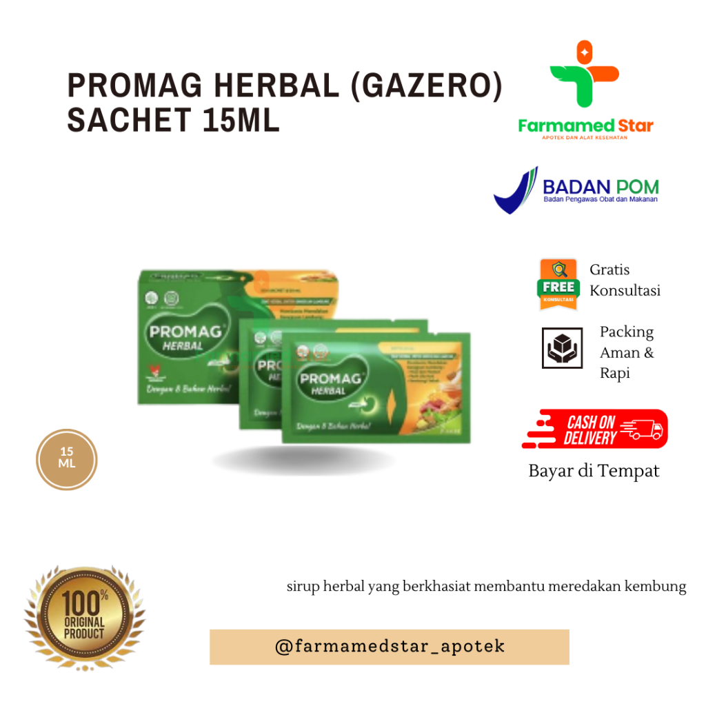 Jual PROMAG HERBAL (GAZERO) SACHET 15ML | Shopee Indonesia