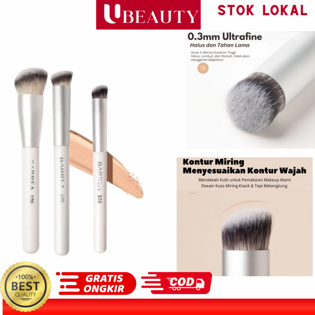 Jual uBeauty Ultra Fine Brush - Kuas Makeup 3PCS, Foundation ...
