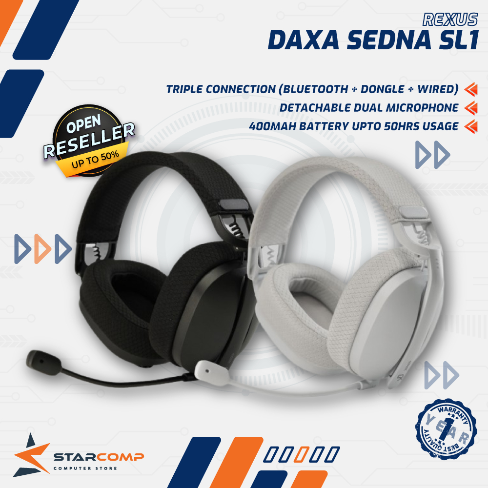 Jual Headset Rexus Daxa Sedna SL1 Gaming Wireless Triple Connection ...