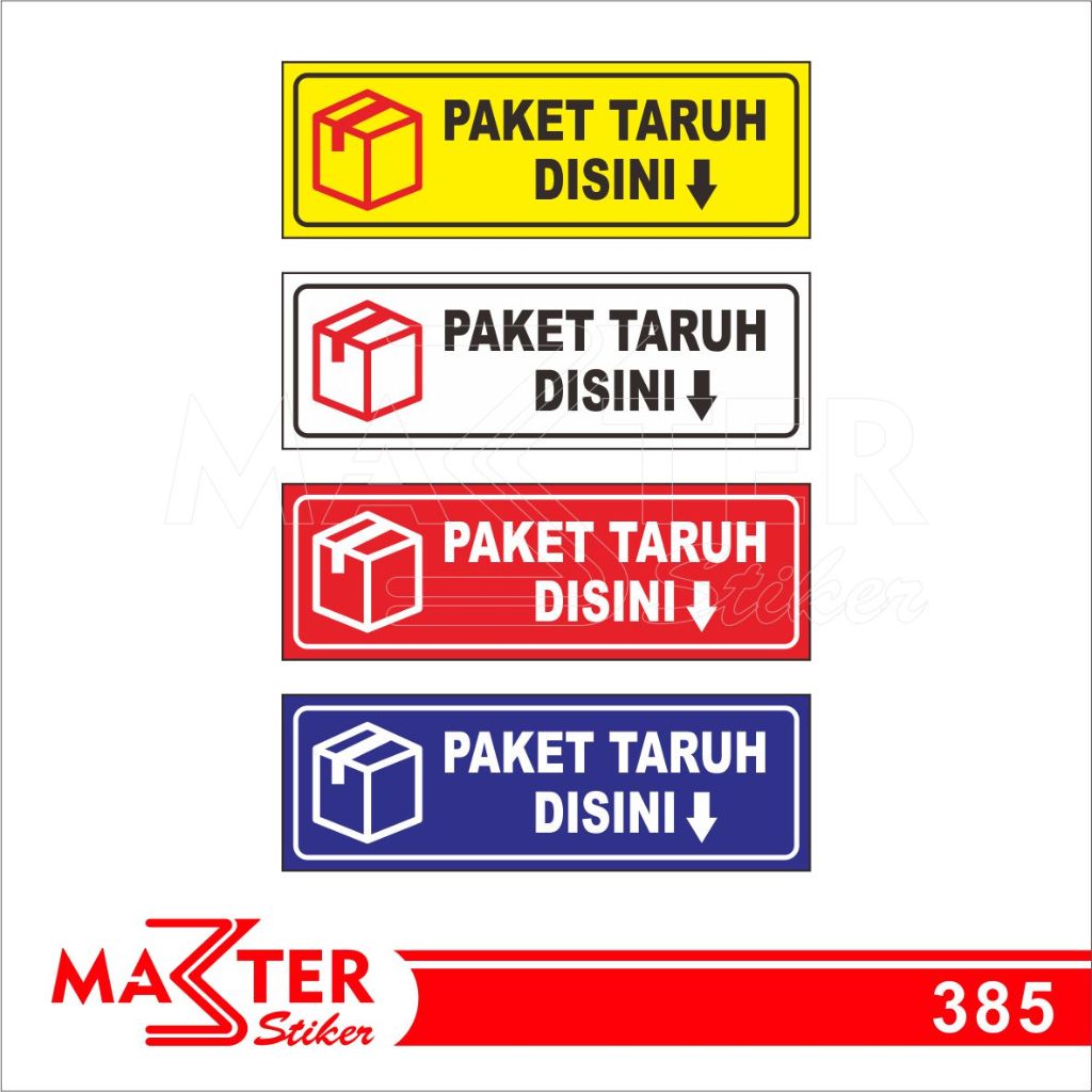 Jual 385 - Stiker Paket Taruh di Sini, Sticker Vinyl, Premium, Tahan ...