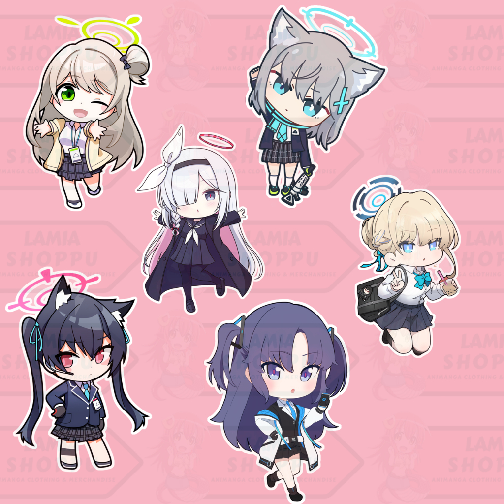 Jual Sticker Blue Archive v2 | Sticker Anime Game Blue Archive Chibi ...