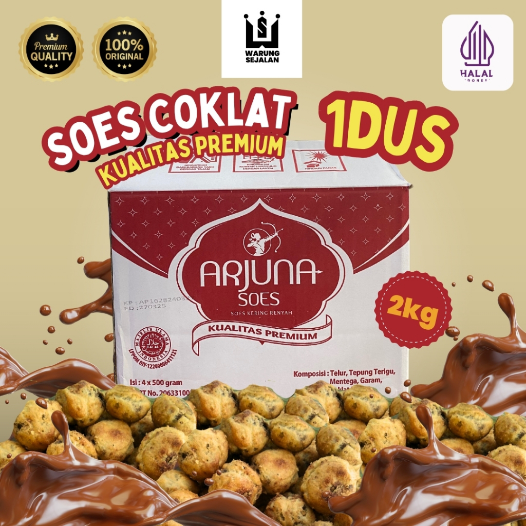 Jual Soes Coklat 1 Dus 2kg Premium Arjuna dengan kemasan premium Sus ...