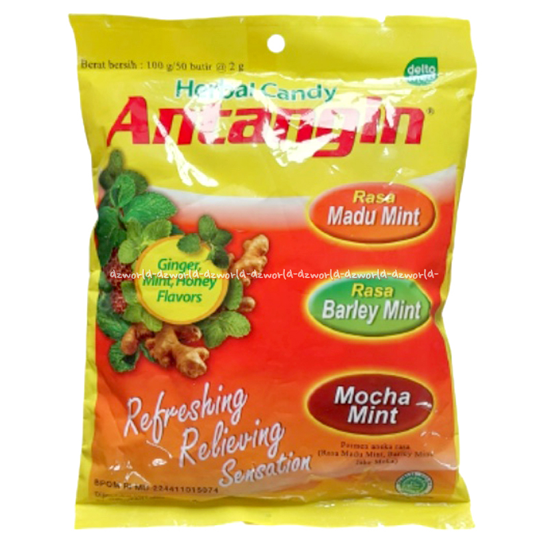 Jual Antangin Herbal Candy 50permen Honey Mint FresghMocha Ginger Honey ...