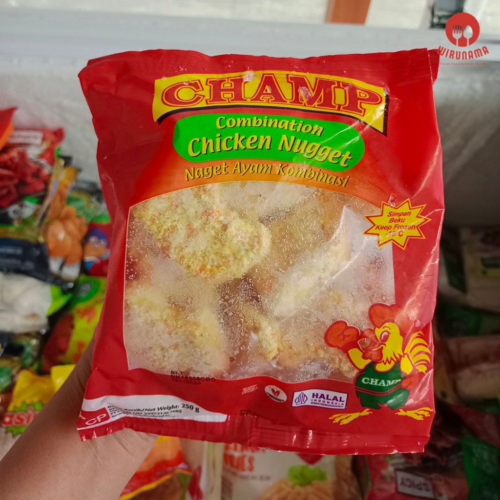 Jual CHAMP CHICKEN NUGGET 250 GRAM NUGET AYAM KOMBINASI FROZEN FOOD ...