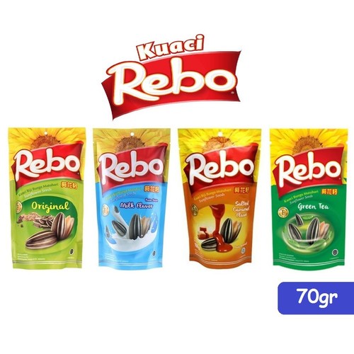 Jual Kuaci Rebo 70gr Rasa Original Salted Caramel Green Tea Milk